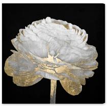Gold And White Blossom On Black - Set Of 2 | Zgallerie Gold And White Blossom On Black - Set Of 2 | Zgallerie